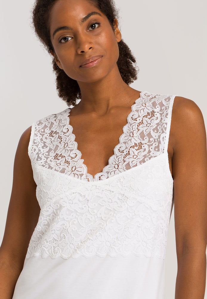 Moments V-Neck Cotton Tank Nightgown | White 77929-101 – HANRO