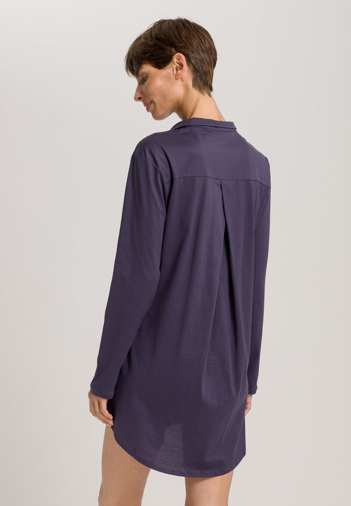 Cotton Deluxe Button Front Cotton Sleep Shirt | Blue Stone 77958-2610 ...