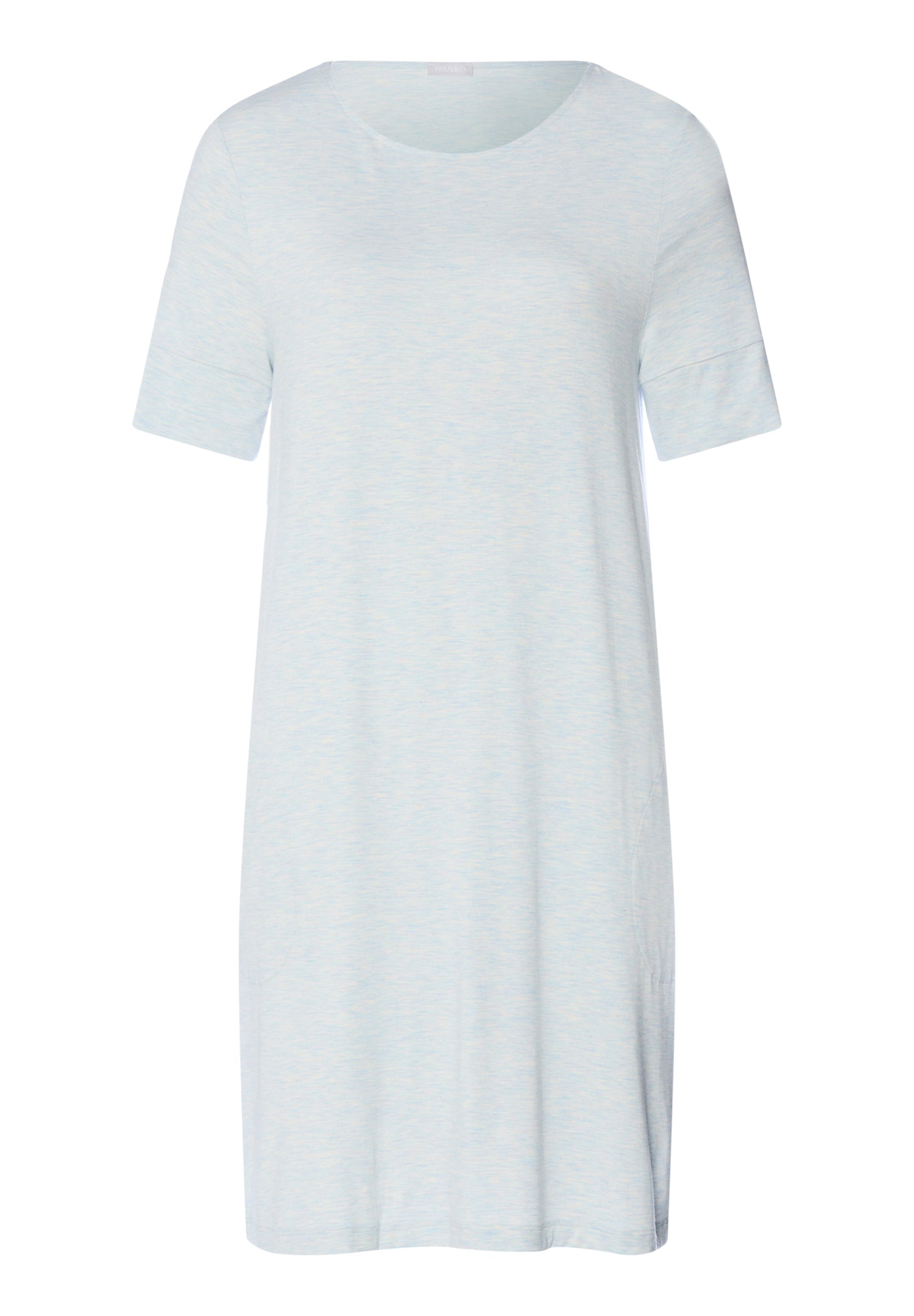 Natural Elegance Soft Round Neck Nightgown | Watery Blue Melange 74949 ...